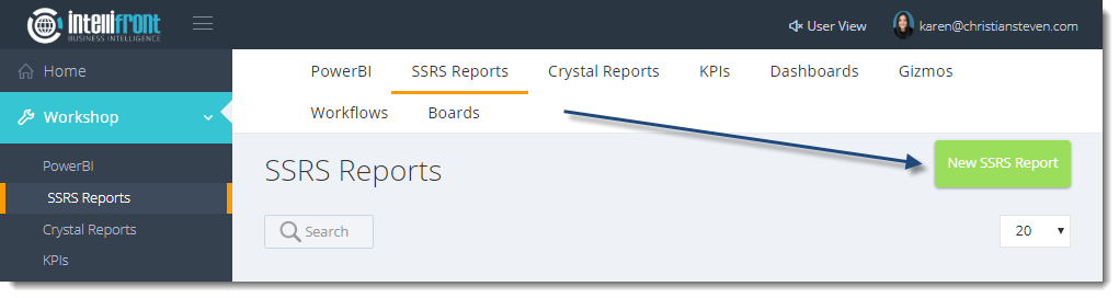 How do I setup SSRS Reports in IntelliFront BI?